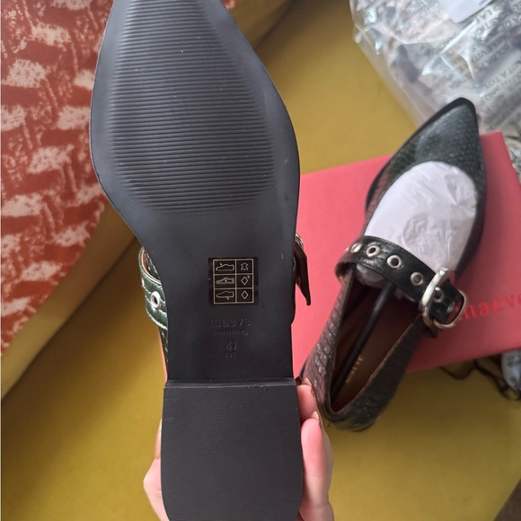 Maeve | Shoes | Maeve Anthropologie Pointedtoe Moto Mary Jane Flats ...
